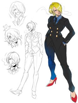 Artista fã de One Piece imagina como seria uma versão feminina de Sanji ...