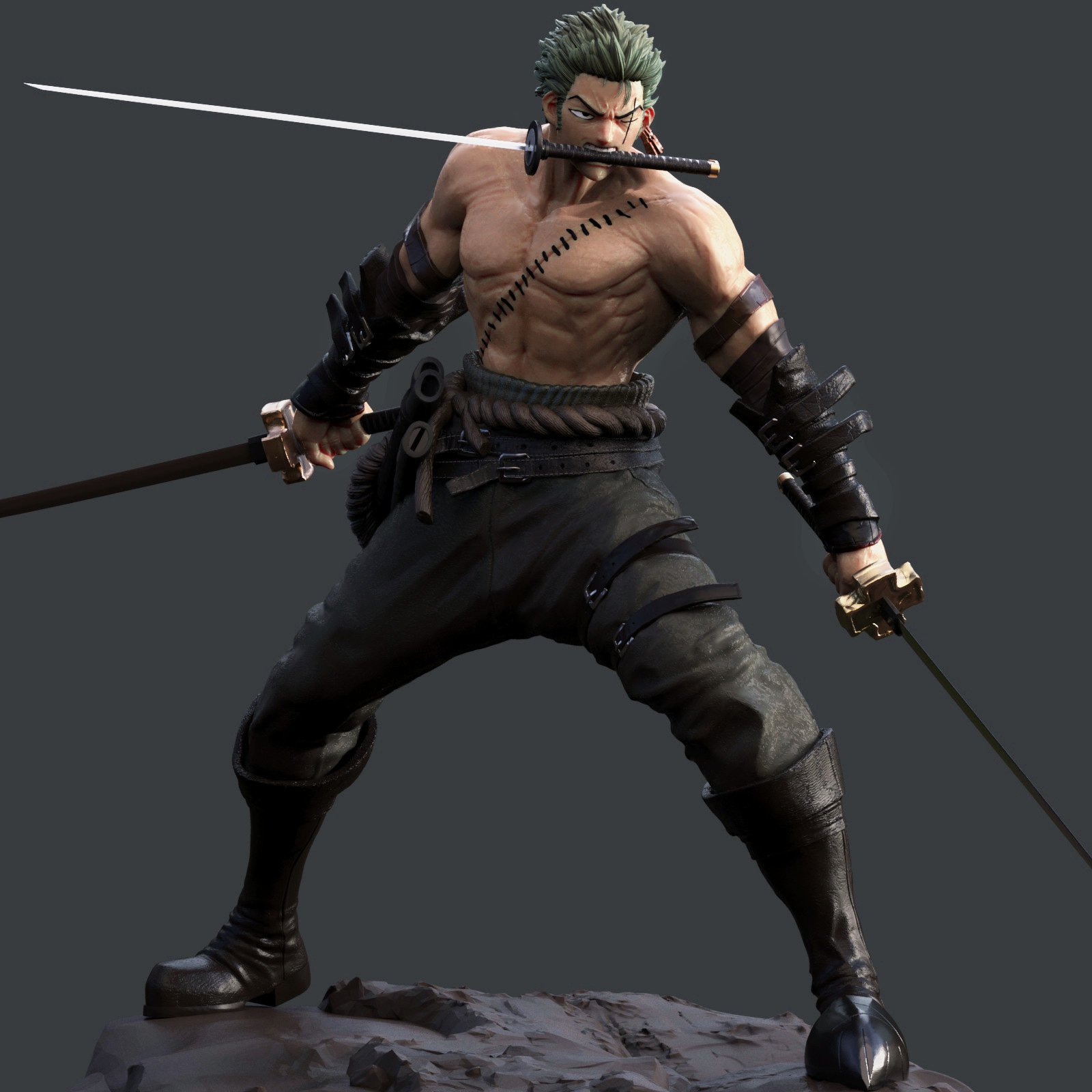 Fã de One Piece recria Zoro em modelagem 3D com precisão e realismo ...
