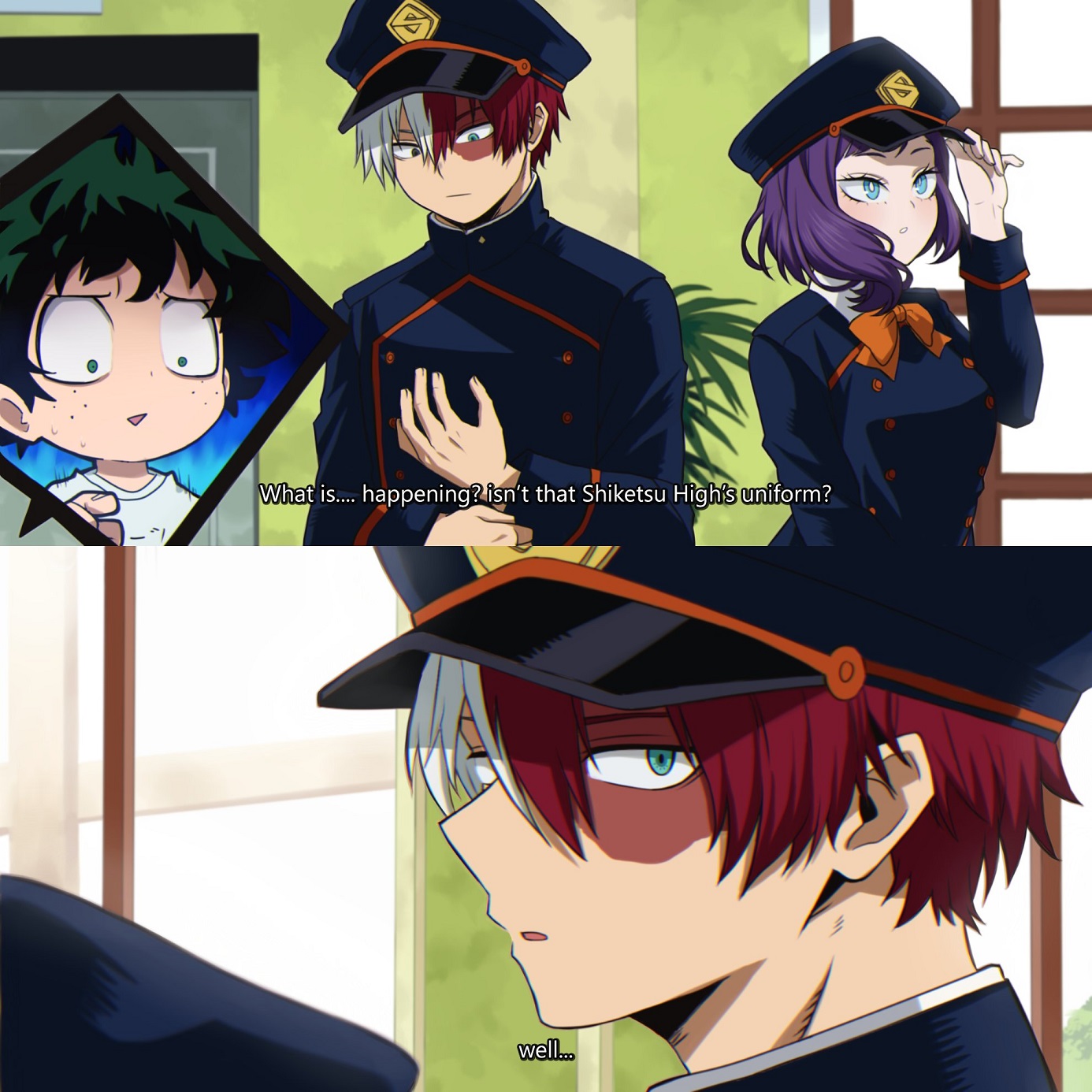 Este seria o visual dos alunos da U.A. com os uniformes da Shiketsu ...