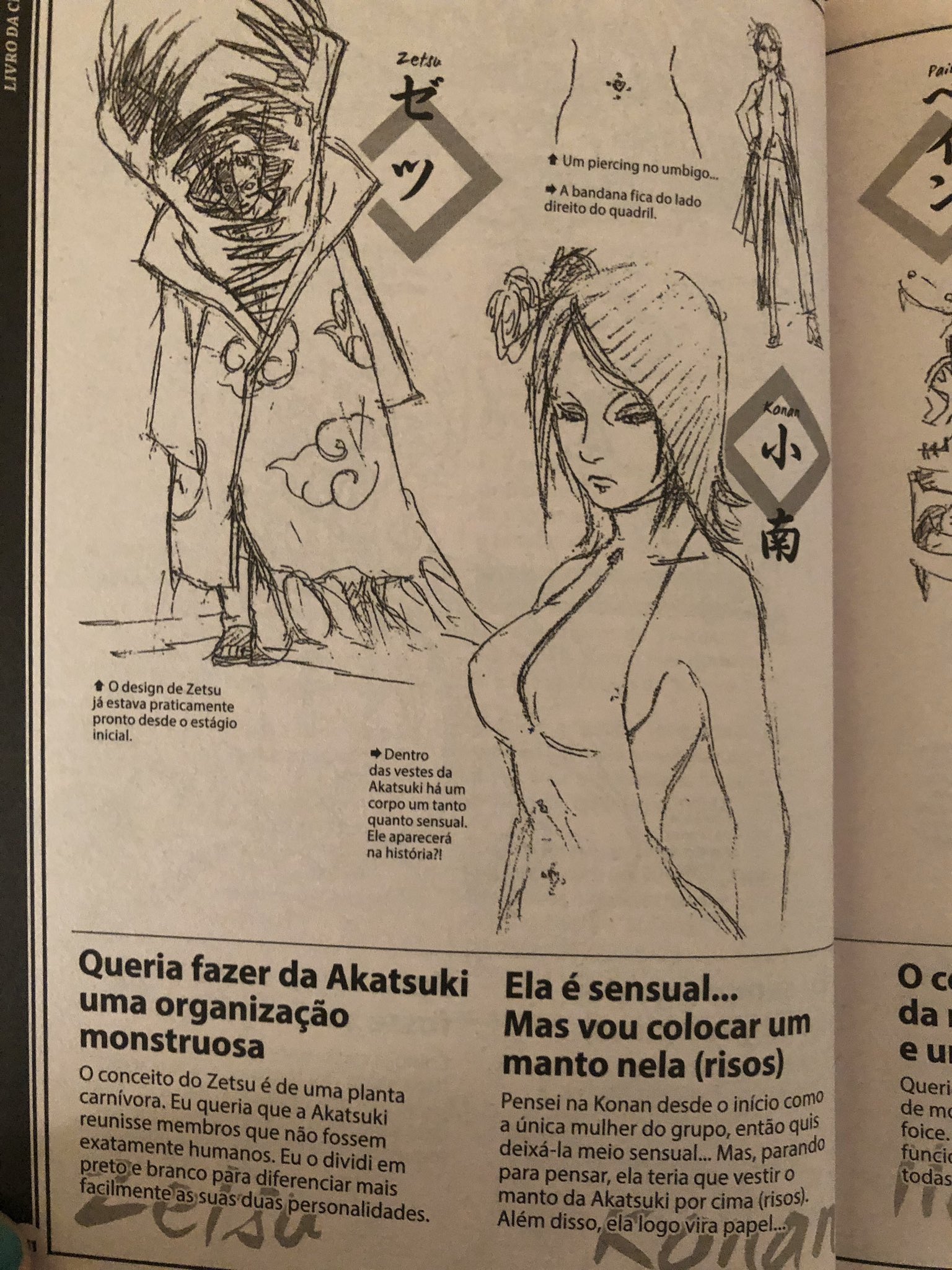 Masashi Kishimoto como era o visual original de Konan em Naruto ...