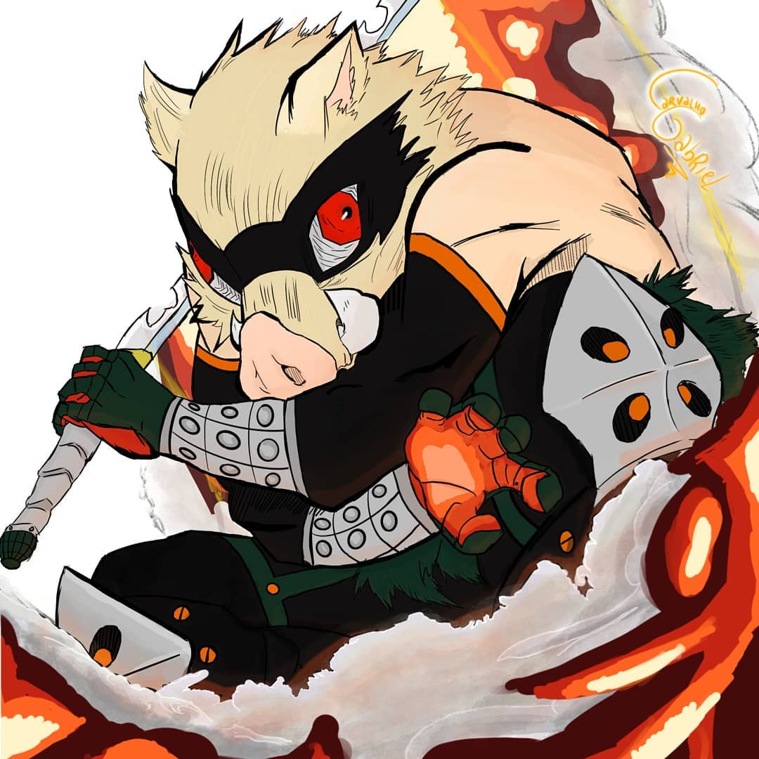 Artista brasileiro cria incrível fusão entre Bakugo de My Hero Academia ...