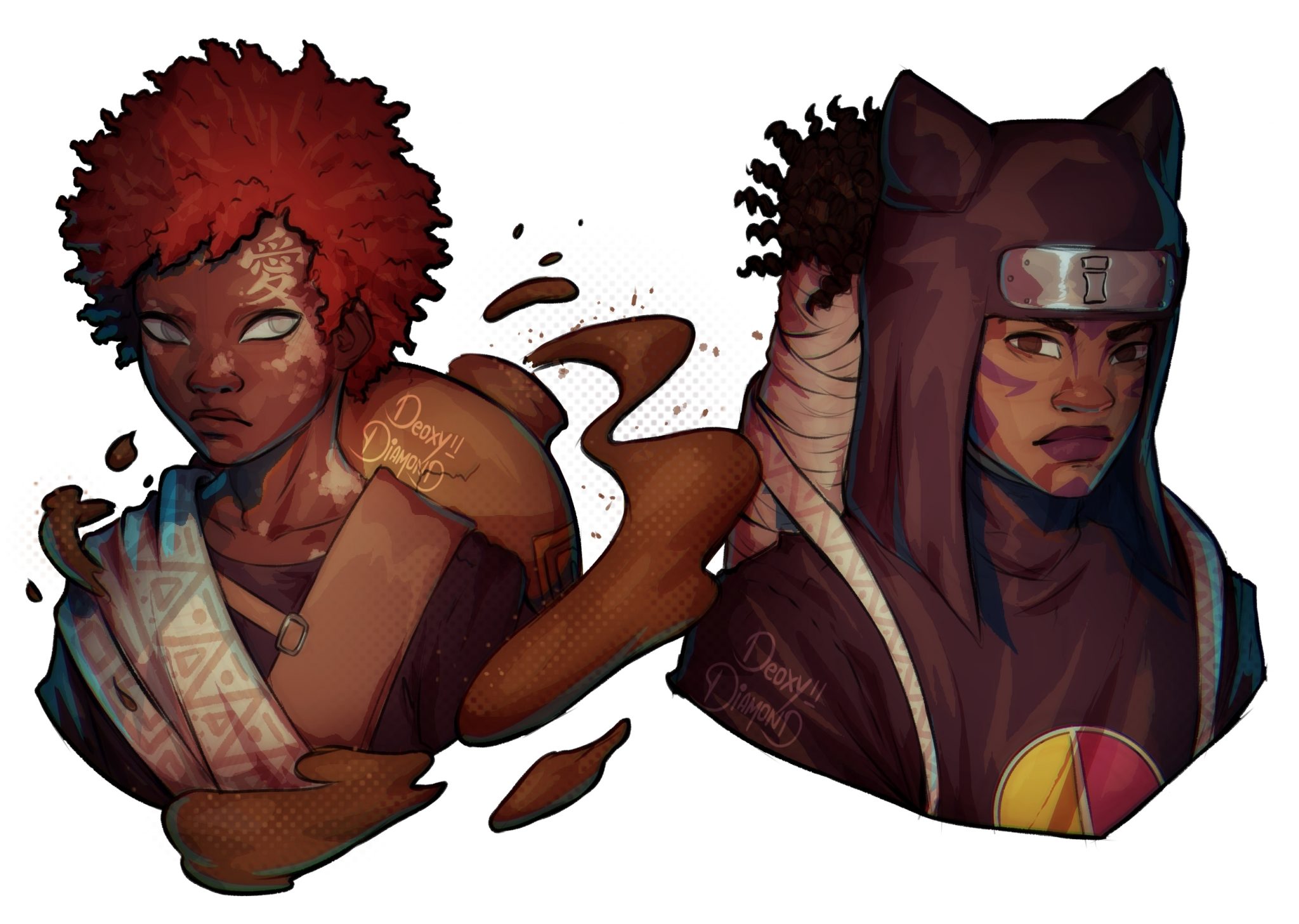 Artista reimagina Gaara e Kankuro como personagens negros em Naruto ...