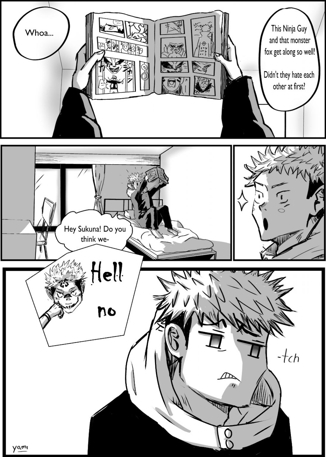 Fã de Naruto e Jujutsu Kaisen desenhou um Crossover hilário entre as ...