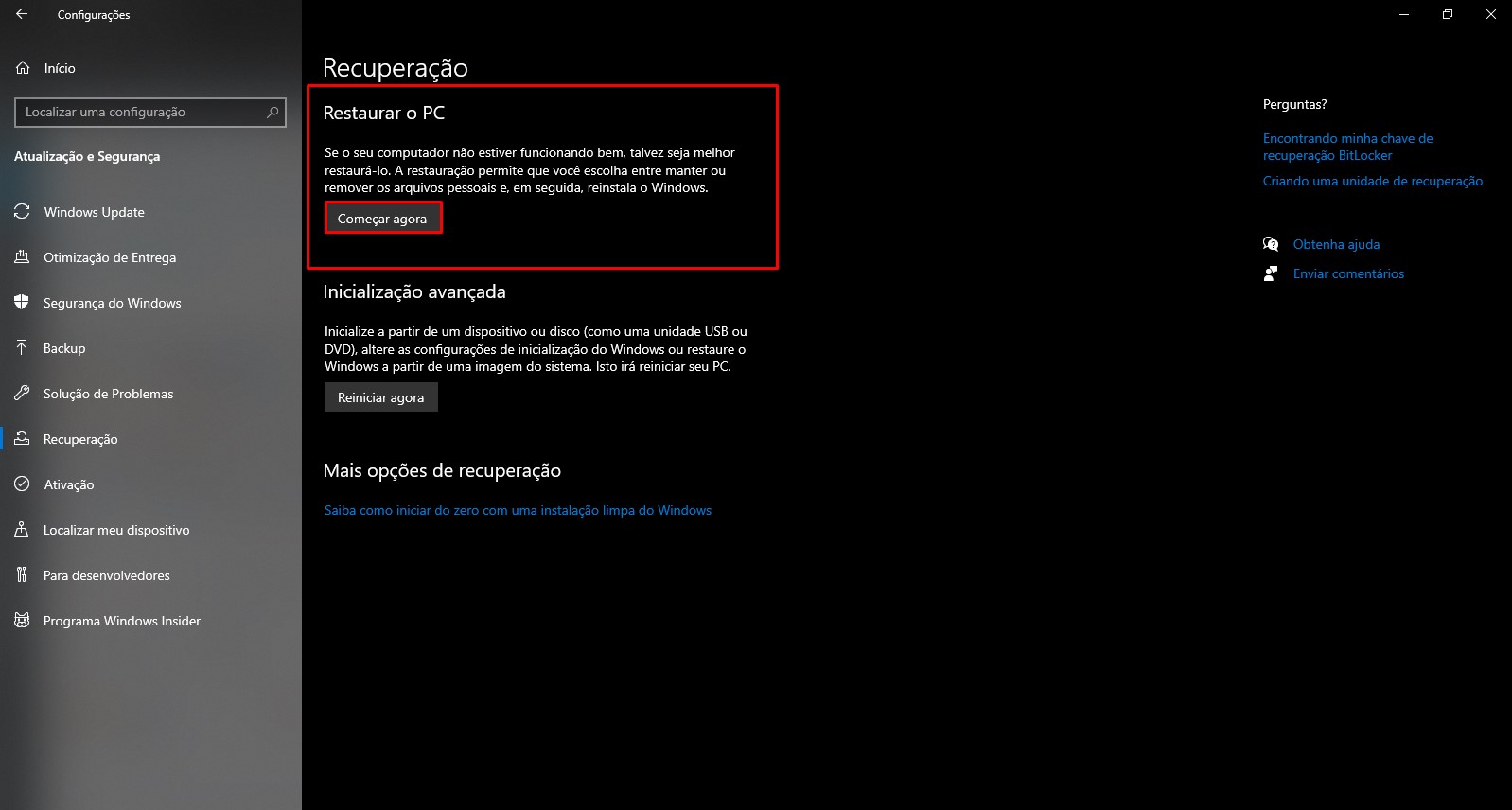 Guia de como formatar o PC no Windows 10 - Critical Hits