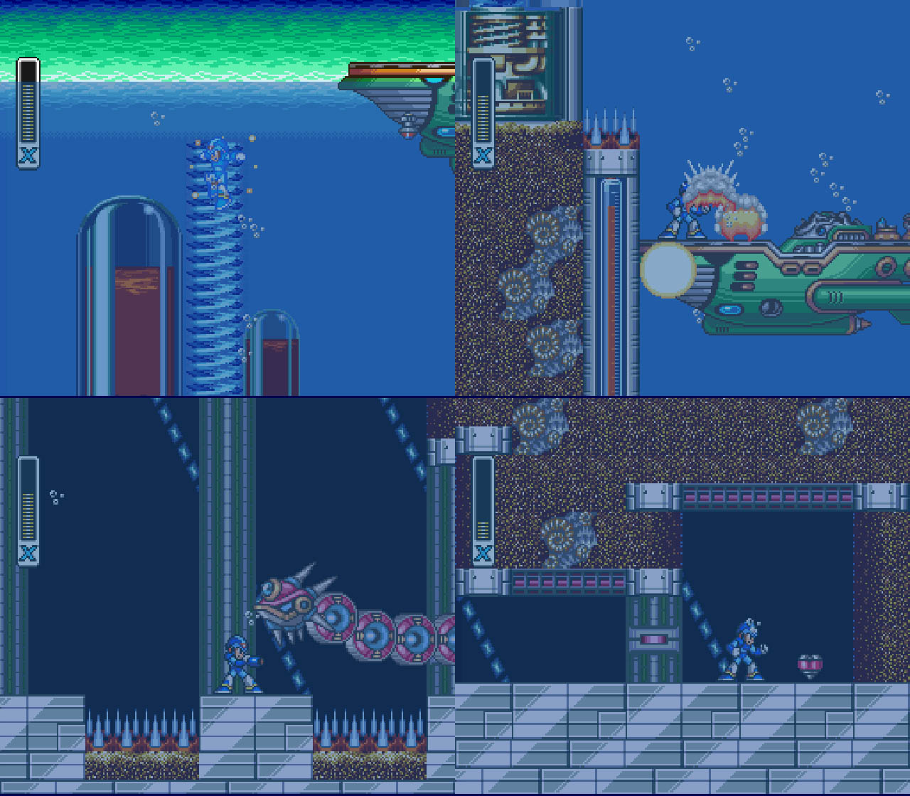 Mega Man X - Todos os Heart Tanks (Upgrades de Vida) - Critical Hits