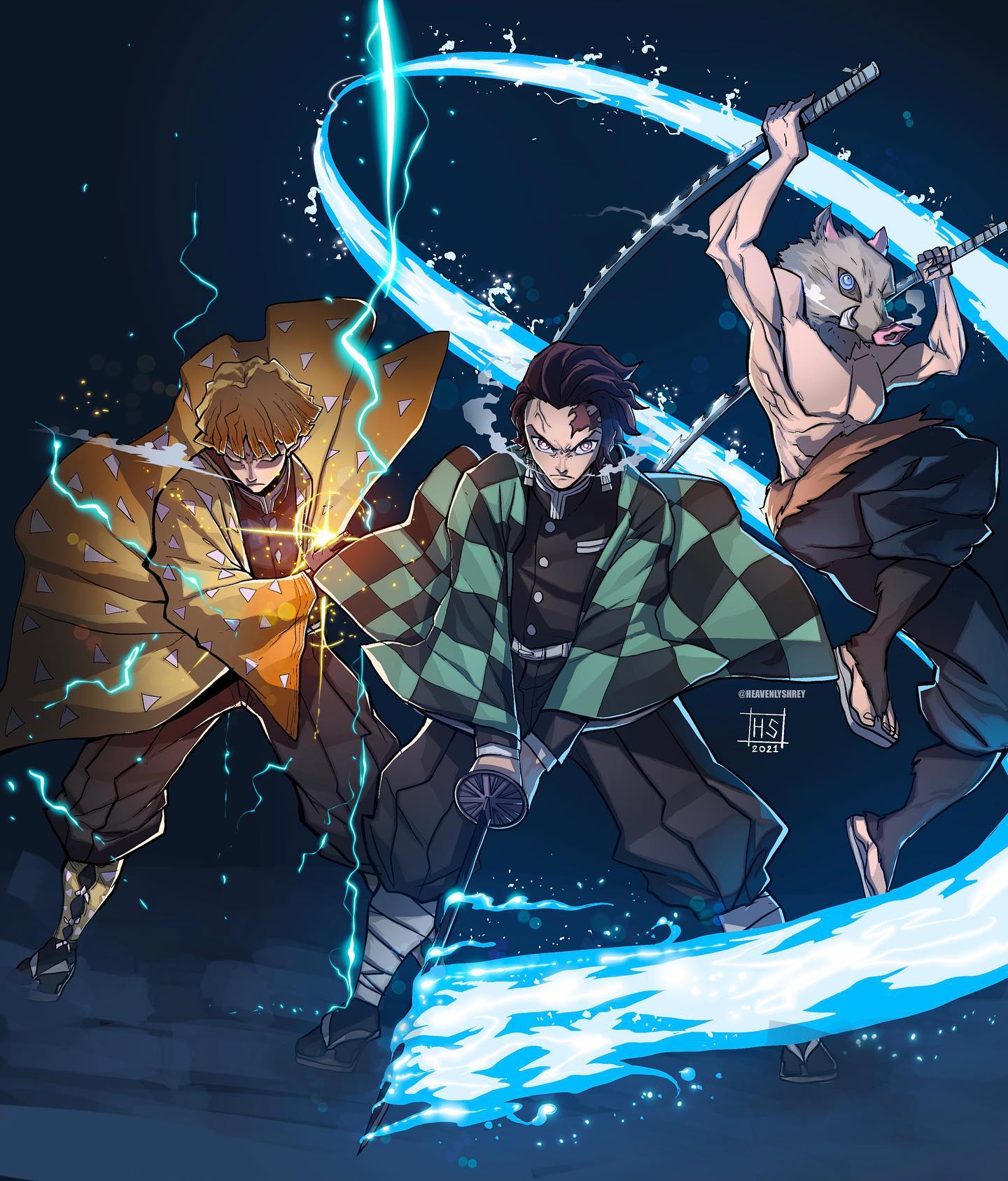 Este seria o visual dos personagens de Demon Slayer numa HQ Americana ...