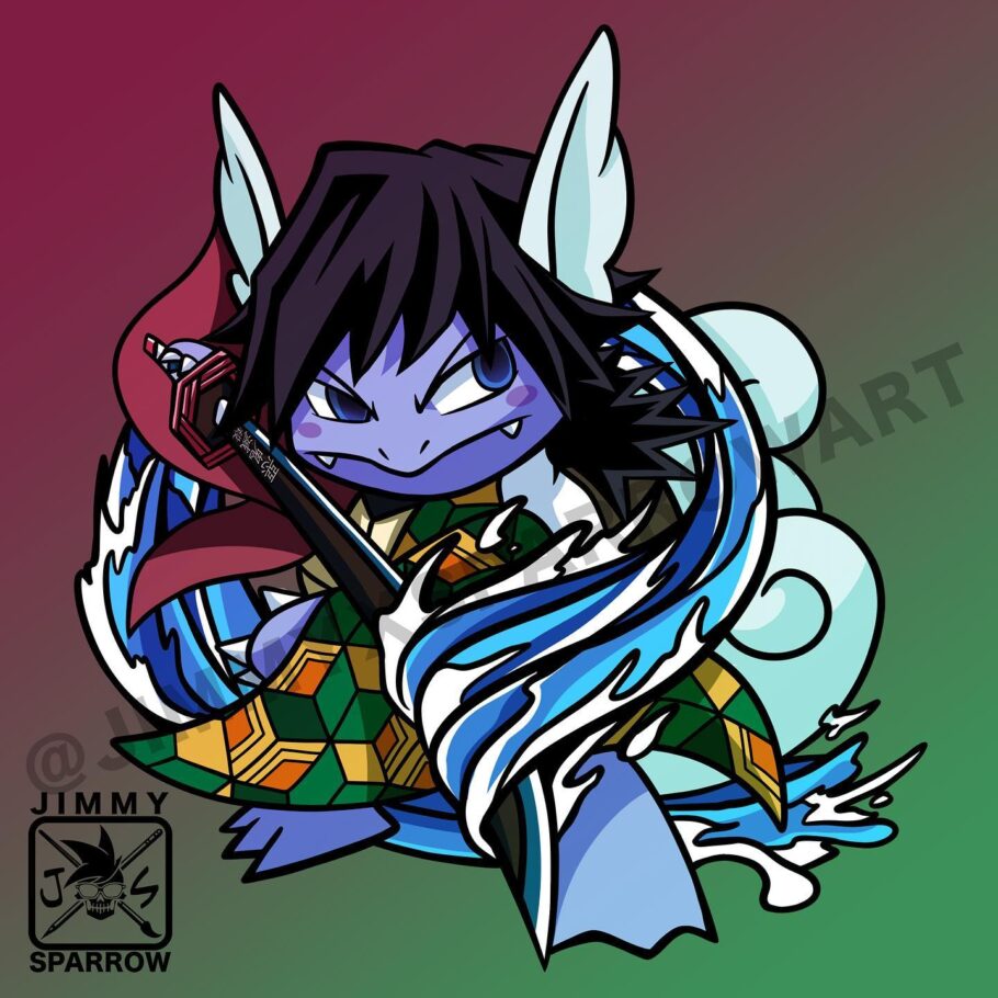 Artista fez um criativo crossover entre Demon Slayer e Pokémon ...