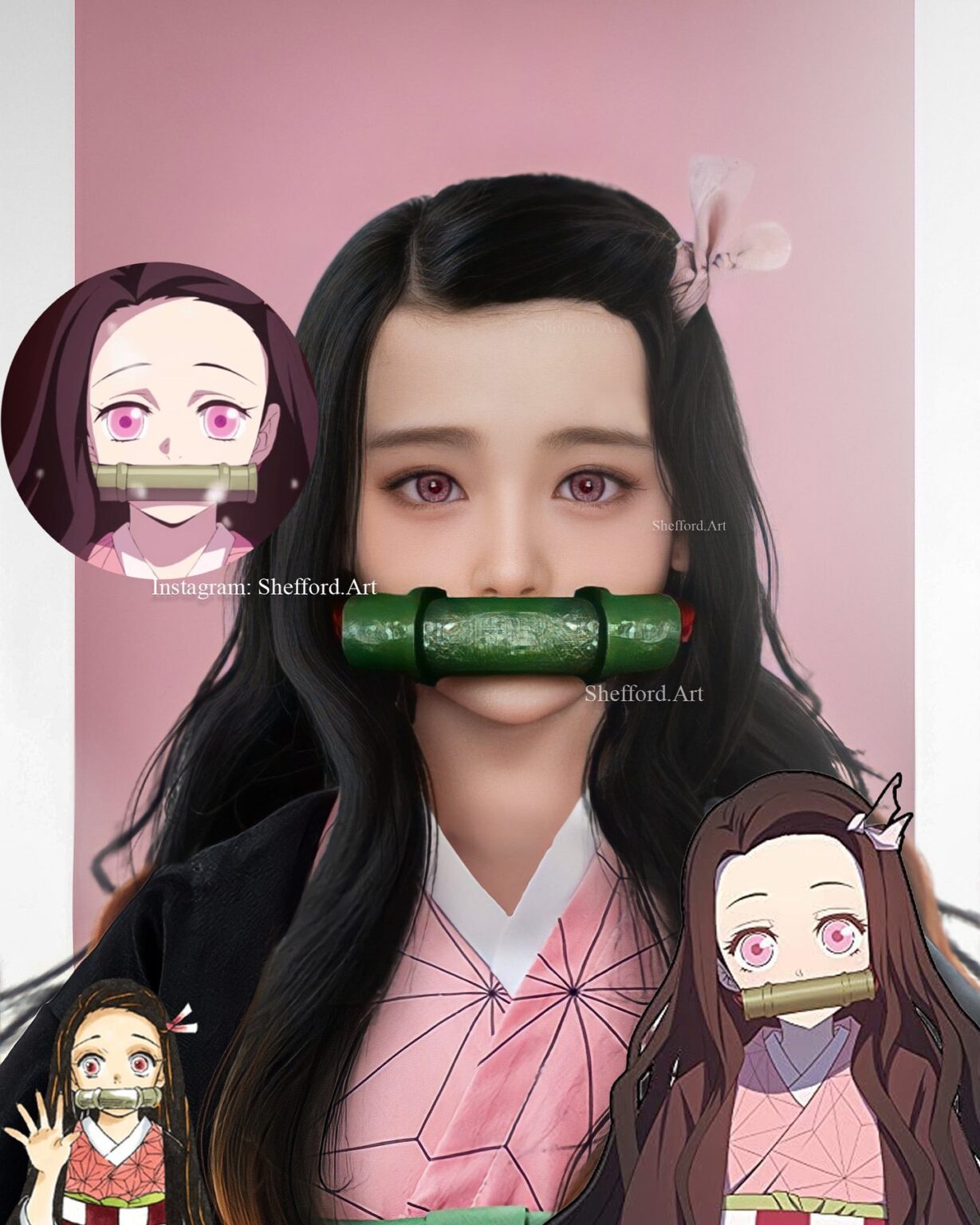 Artista viraliza com uma arte realista impecável da Nezuko de Demon ...