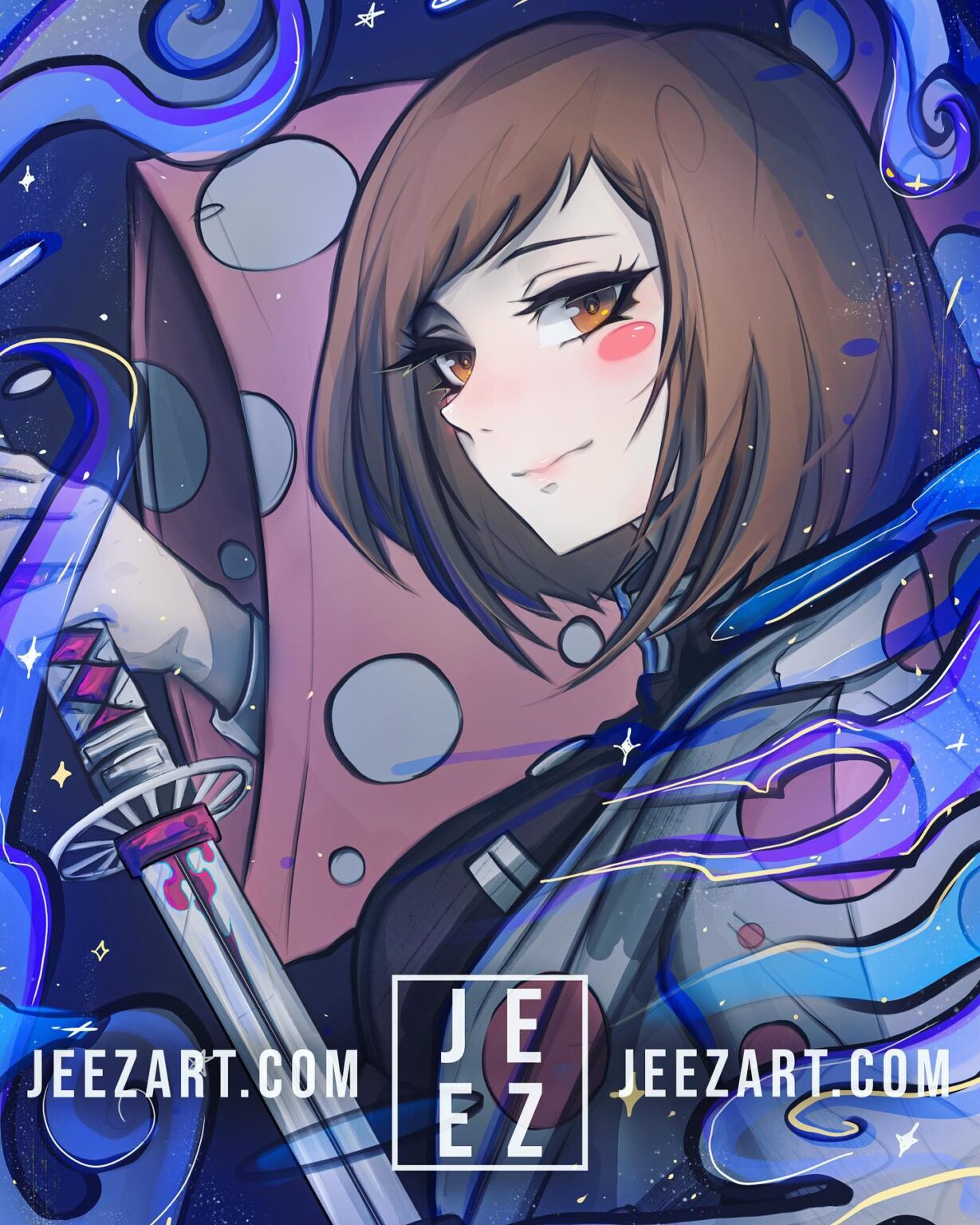 Artista jeezartz cria versão de Ochako Uraraka como caçadora de Demon ...