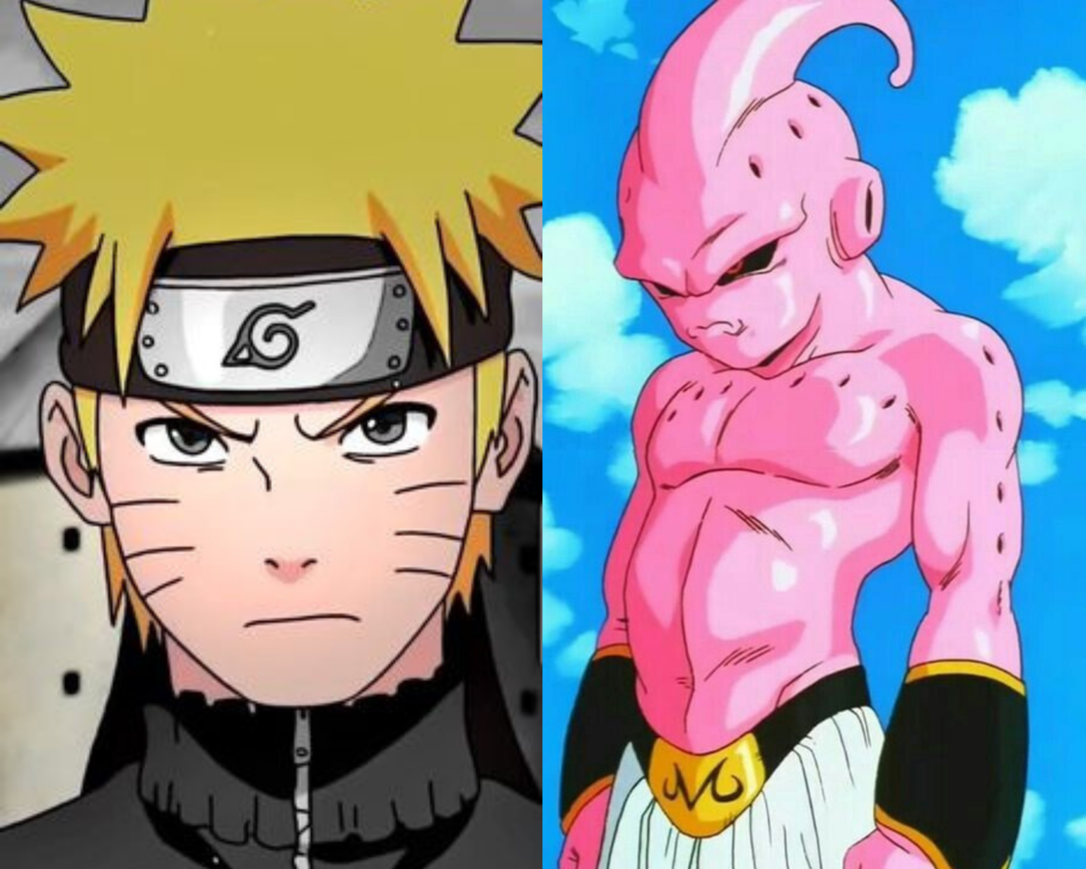 Naruto usa o 'Discurso no Jutsu' em Kid Boo de Dragon Ball Z em arte ...