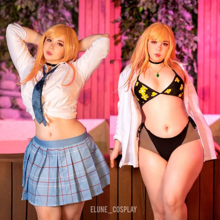 Modelo elune_cosplay encanta com um ousado cosplay da Marin de My Dress-Up Darling - Critical Hits