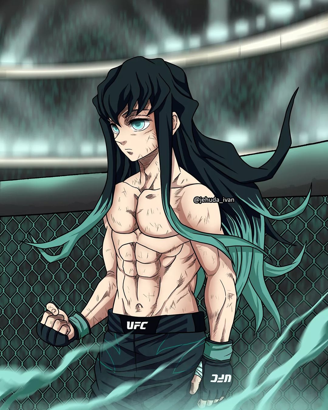 Artista imaginou o Muichiro de Demon Slayer como um lutador de UFC da ...