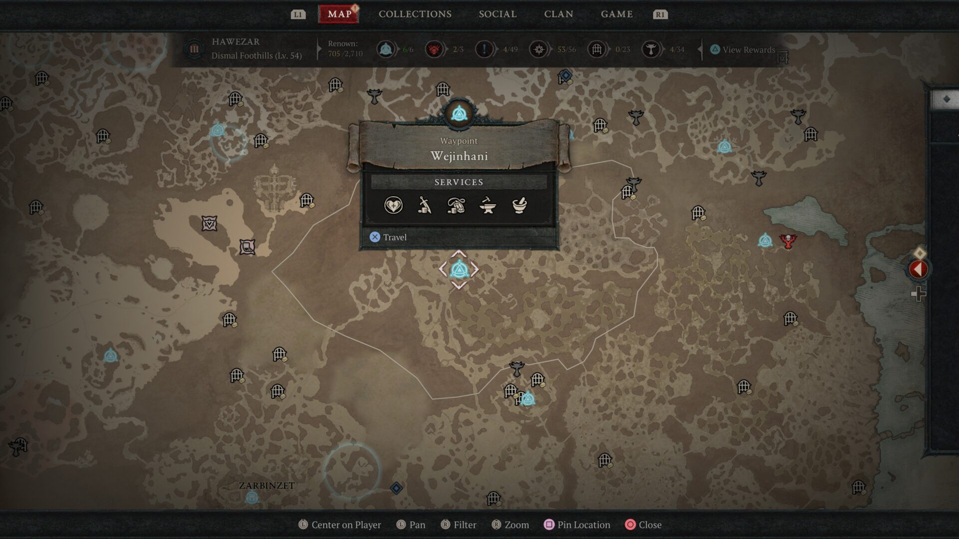 Diablo 4 - Todos os Marcos de Senda (waypoints) em Hawezar - Critical Hits