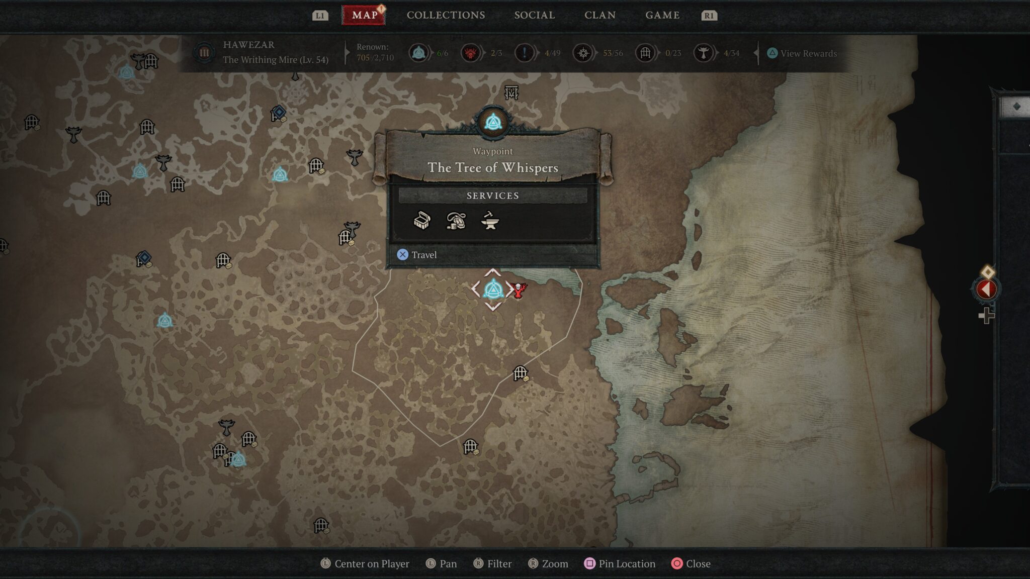 Diablo 4 - Todos os Marcos de Senda (waypoints) em Hawezar - Critical Hits