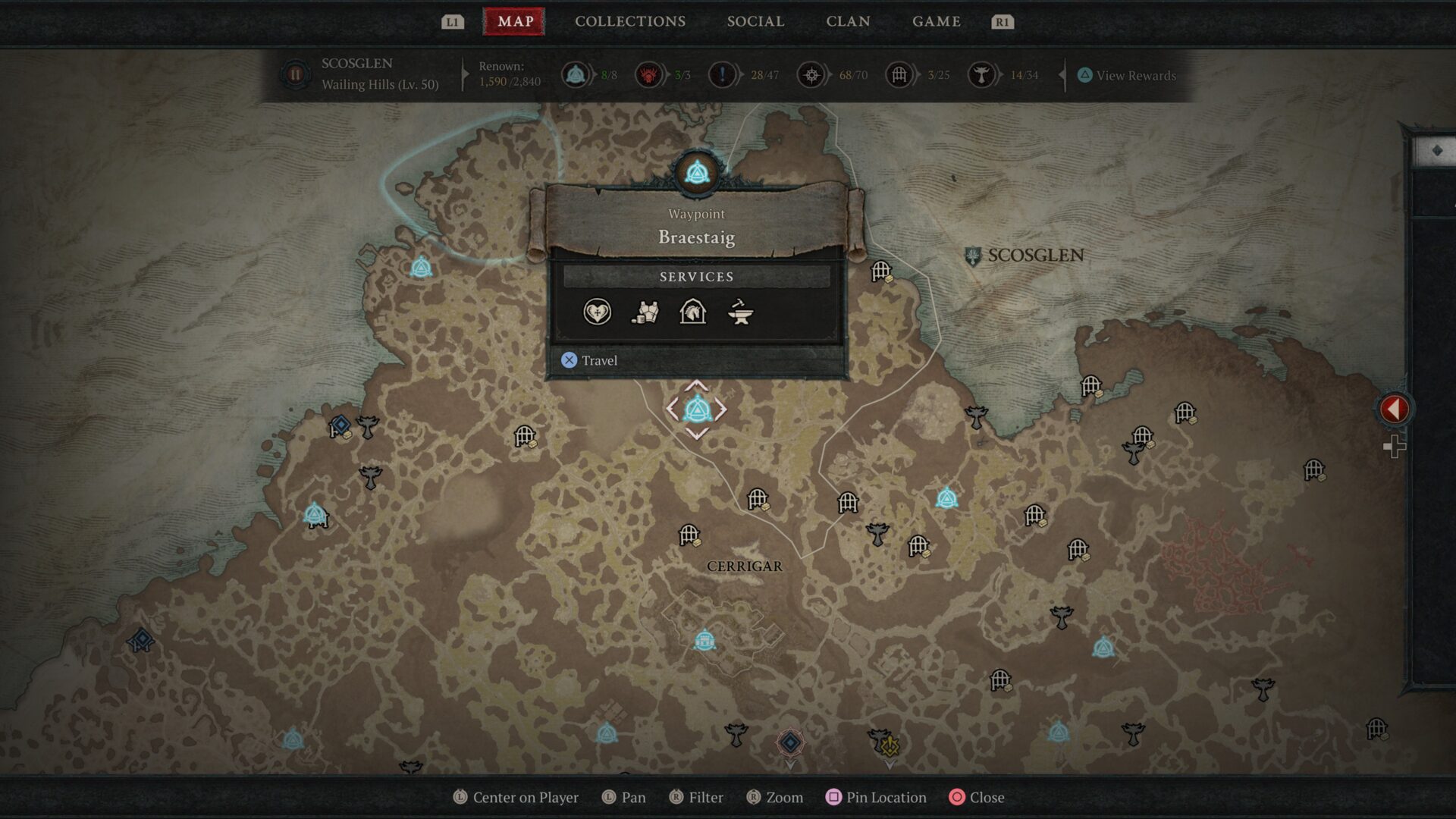 Diablo 4 - Todos os Marcos de Senda (waypoints) em Scosglen - Critical Hits