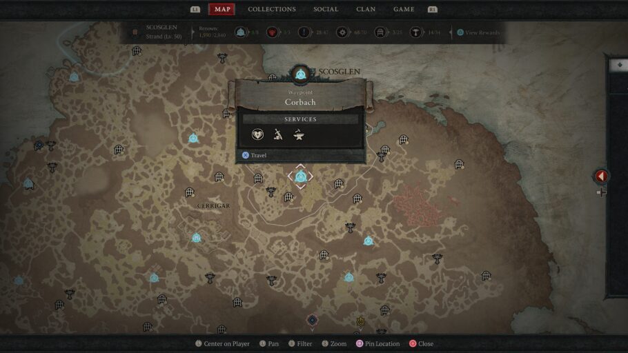 Diablo 4 - Todos os Marcos de Senda (waypoints) em Scosglen - Critical Hits