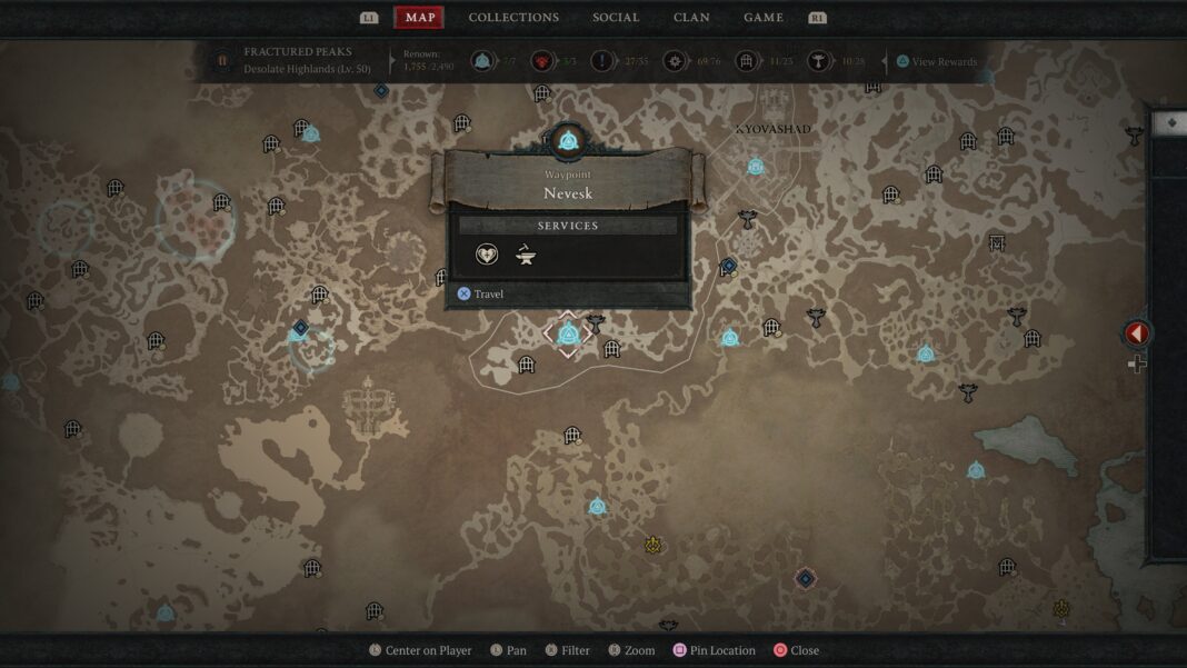 Diablo 4 - Todos os Marcos de Senda (waypoints) em Picos Fraturados ...