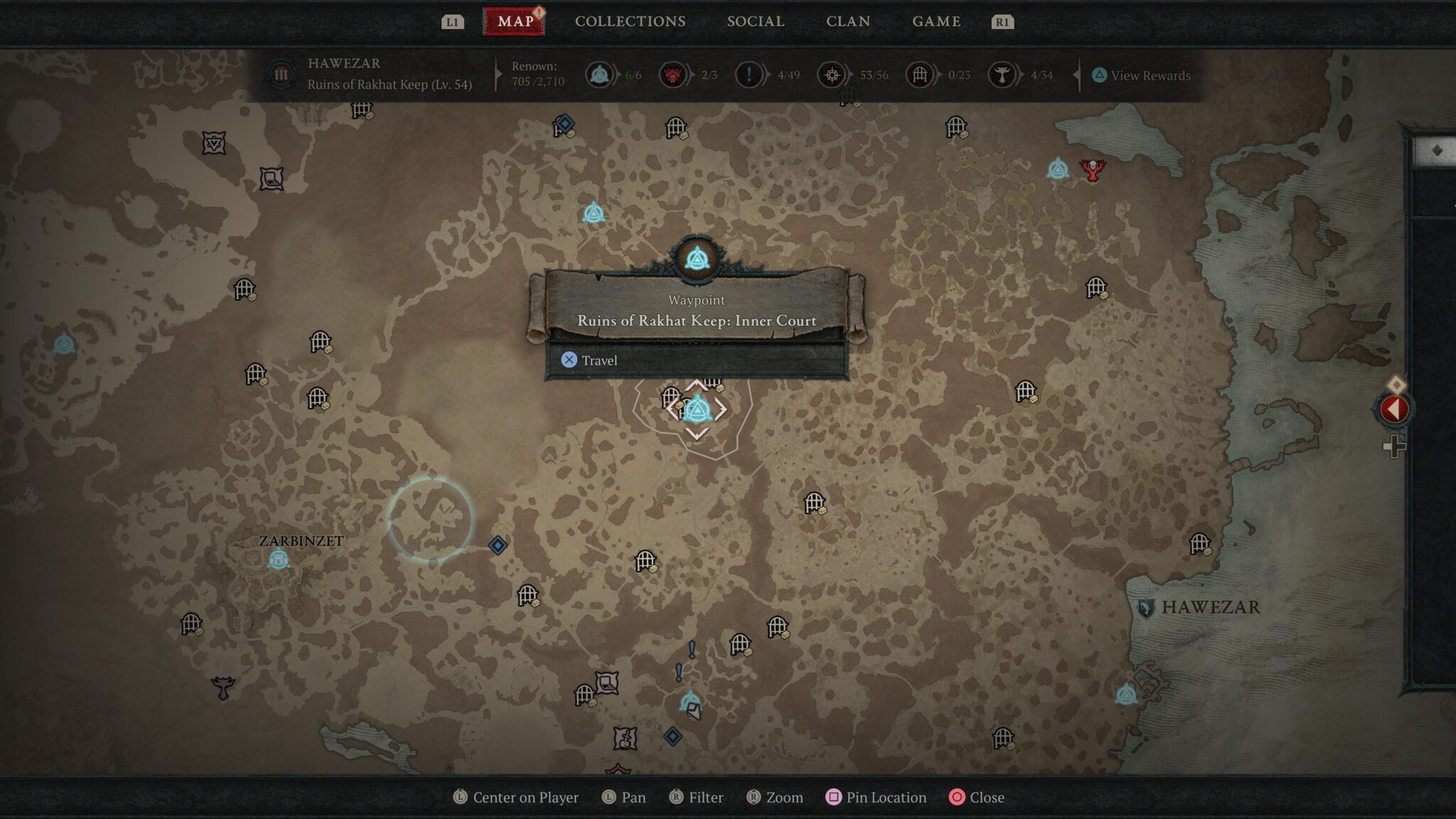 Diablo 4 - Todos os Marcos de Senda (waypoints) em Hawezar - Critical Hits