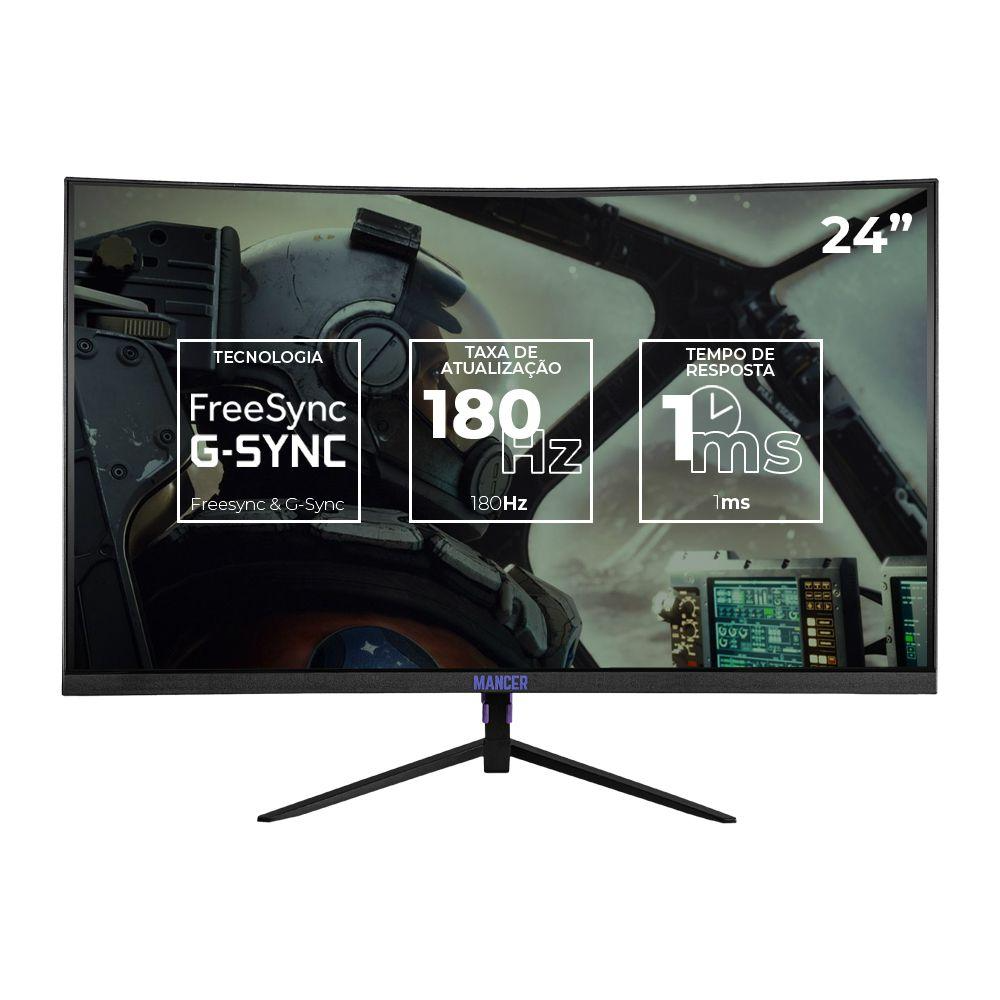 Monitor Gamer Mancer Valak Z180H, 24 Pol. VA, Curvo, FHD, 1ms, 180Hz ...