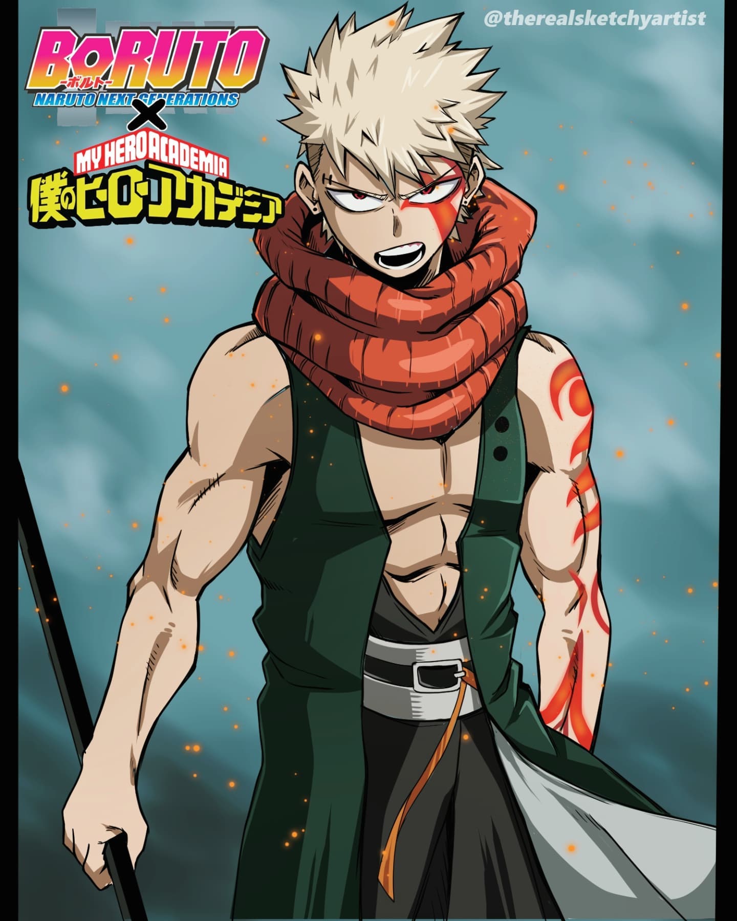 Artista imaginou um épico crossover entre Bakugo de My Hero Academia e ...