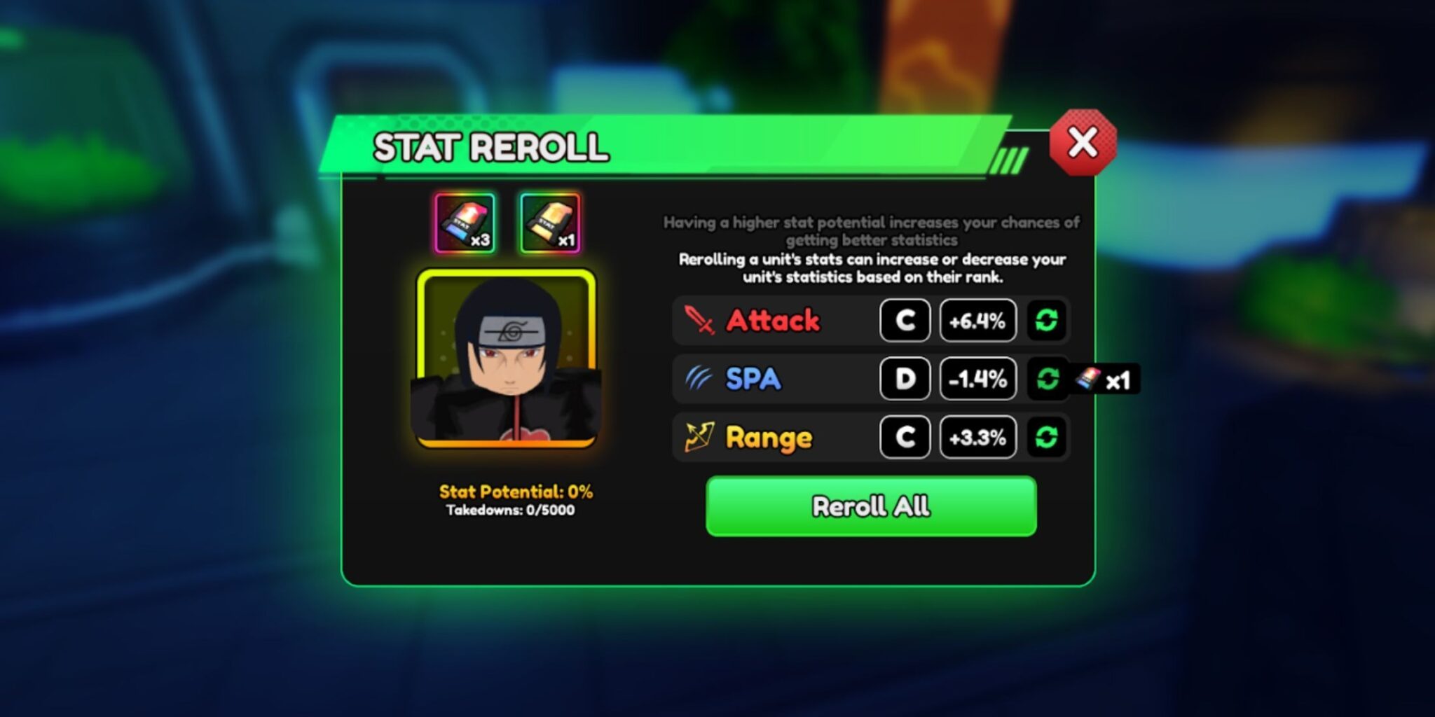 Roblox Anime Vanguards - Como resetar status e tratos das unidades ...