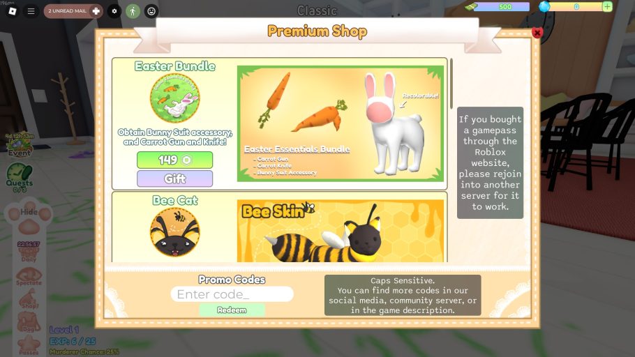 Roblox Murder Mittens - Códigos para Itens Grátis (Maio 2025 ...