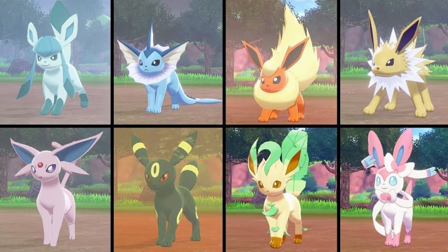 Pokémon Sword and Shield - Todas as Evoluções de Eevee - Critical Hits